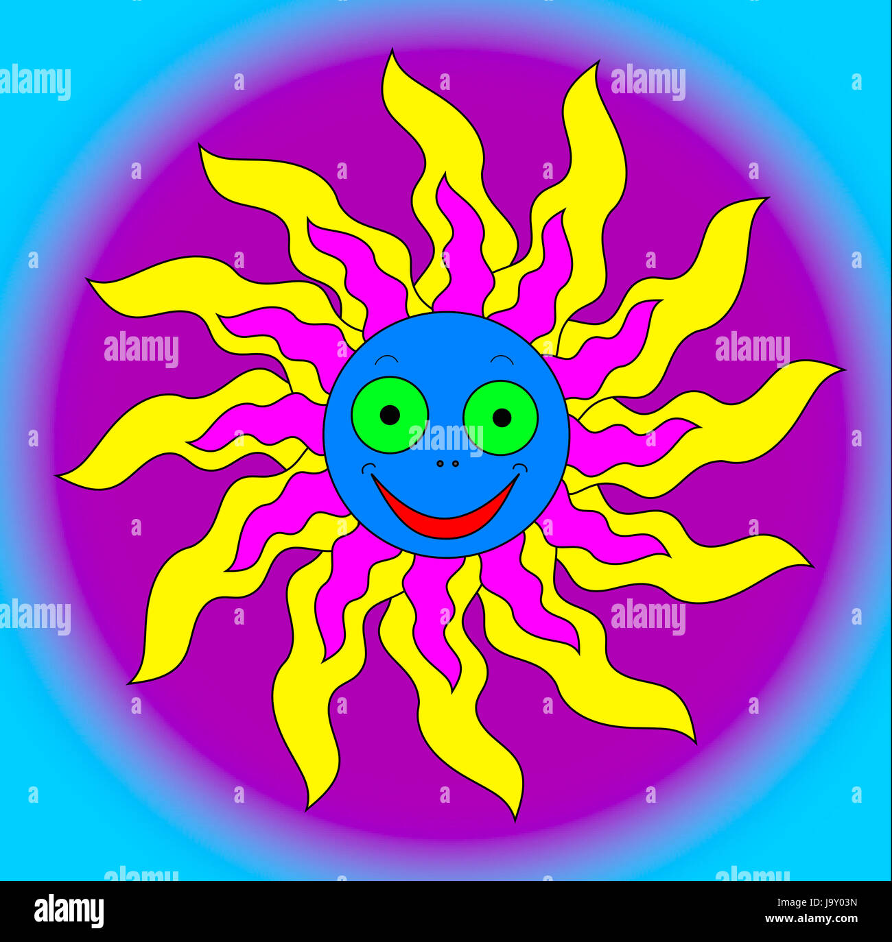 Yellow happy smiley sun hi-res stock photography and images - Alamy