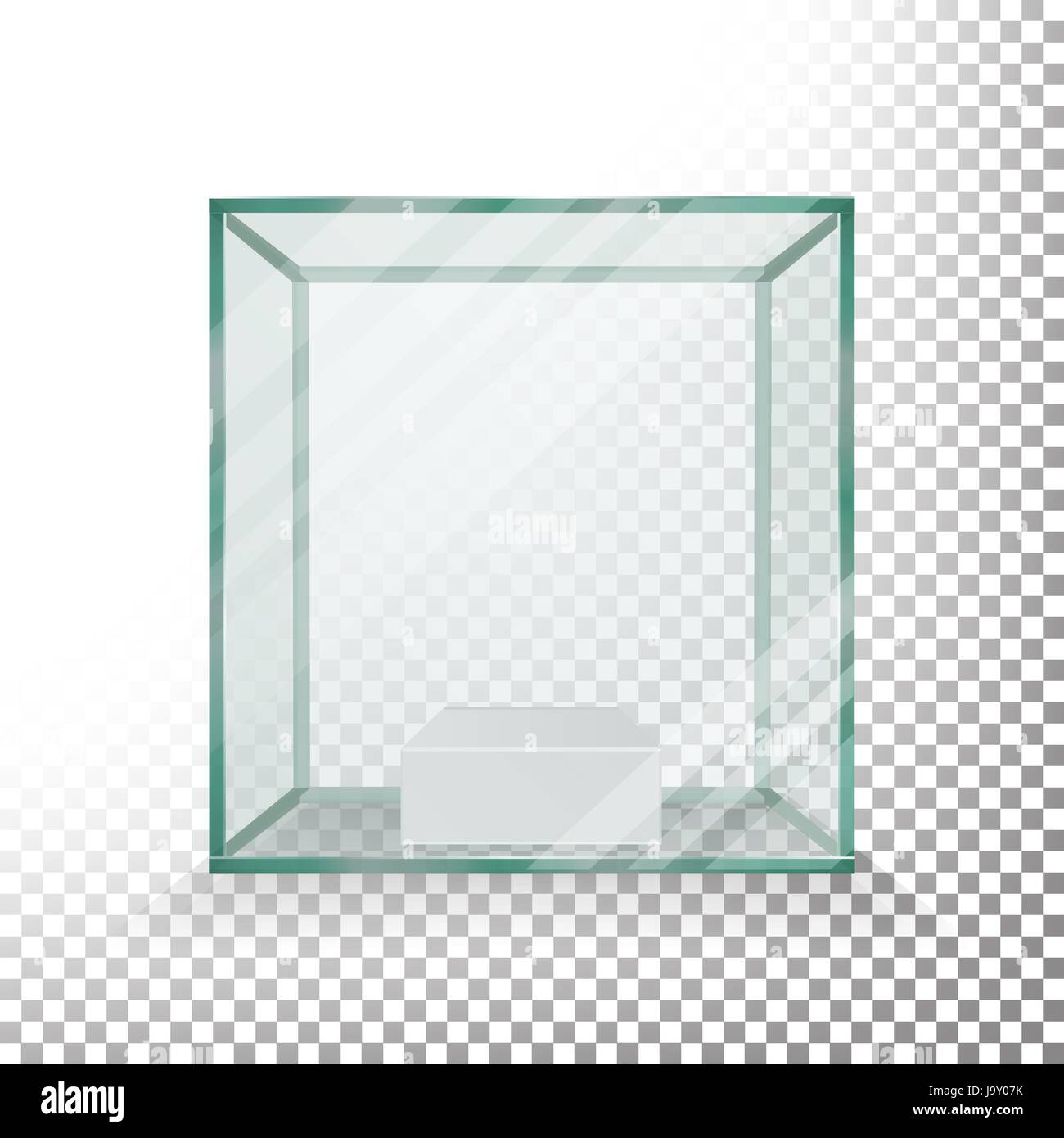 Empty Transparent Glass Box Cube Vector. Realistic Cube Stock Vector ...