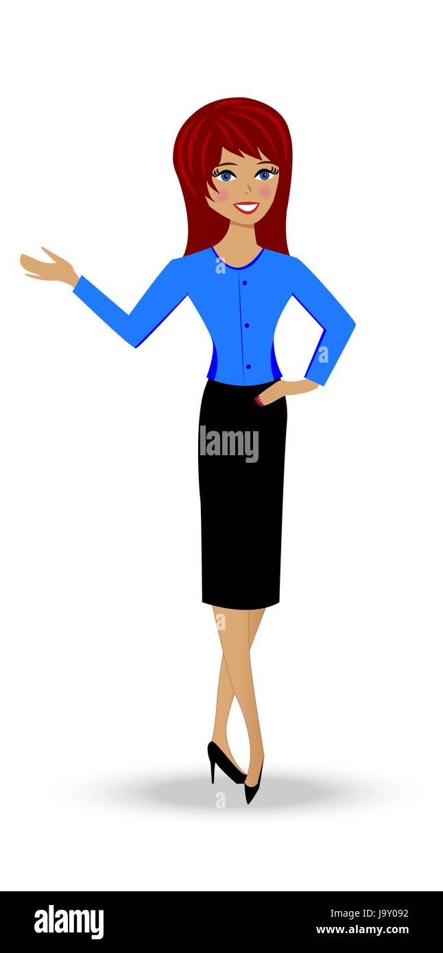 beautiful slender woman in business suit on white background, vector ...