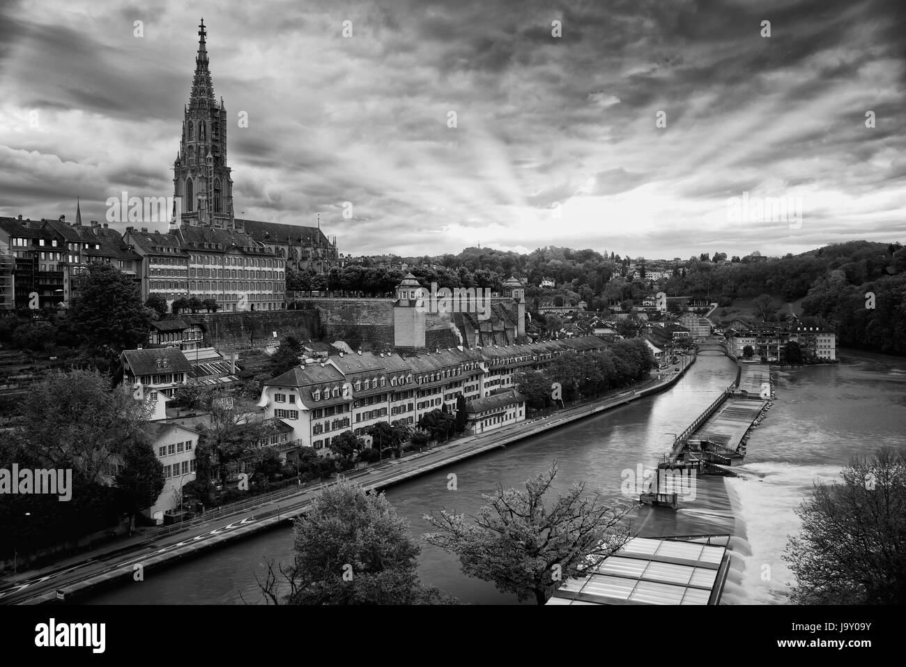 Old town in bern switzerland Black and White Stock Photos & Images - Alamy