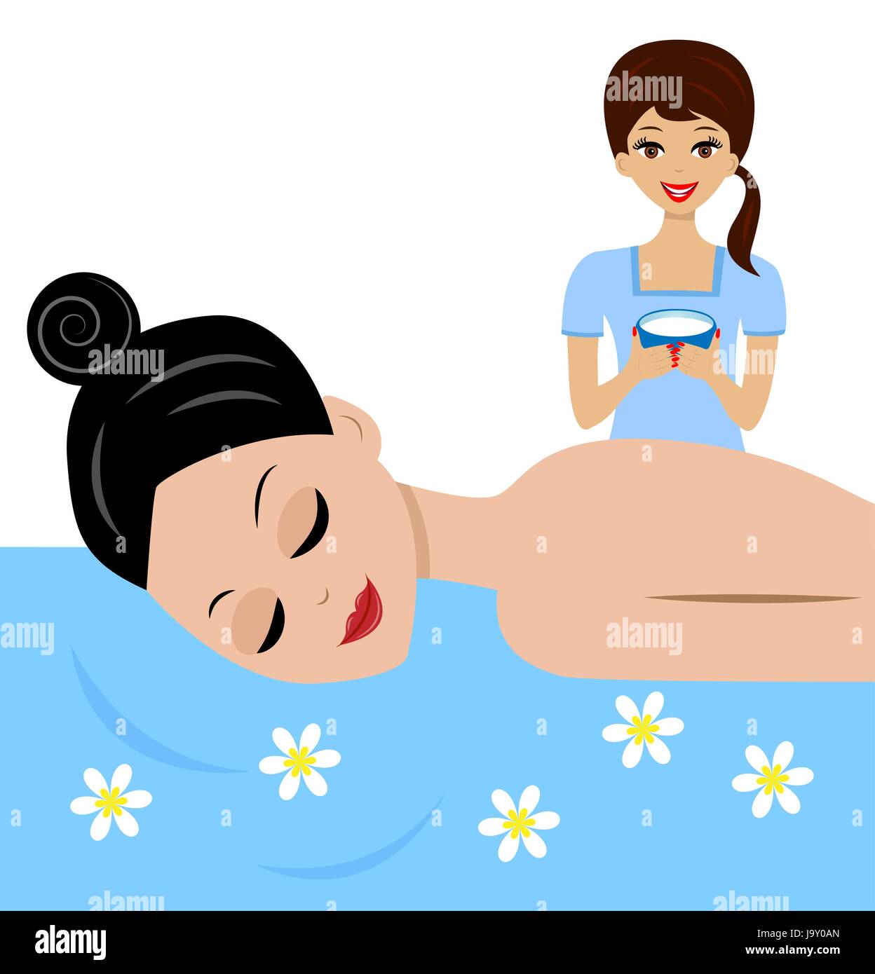 Young Woman Do Massage Vector Illustration Stock Vector Image And Art