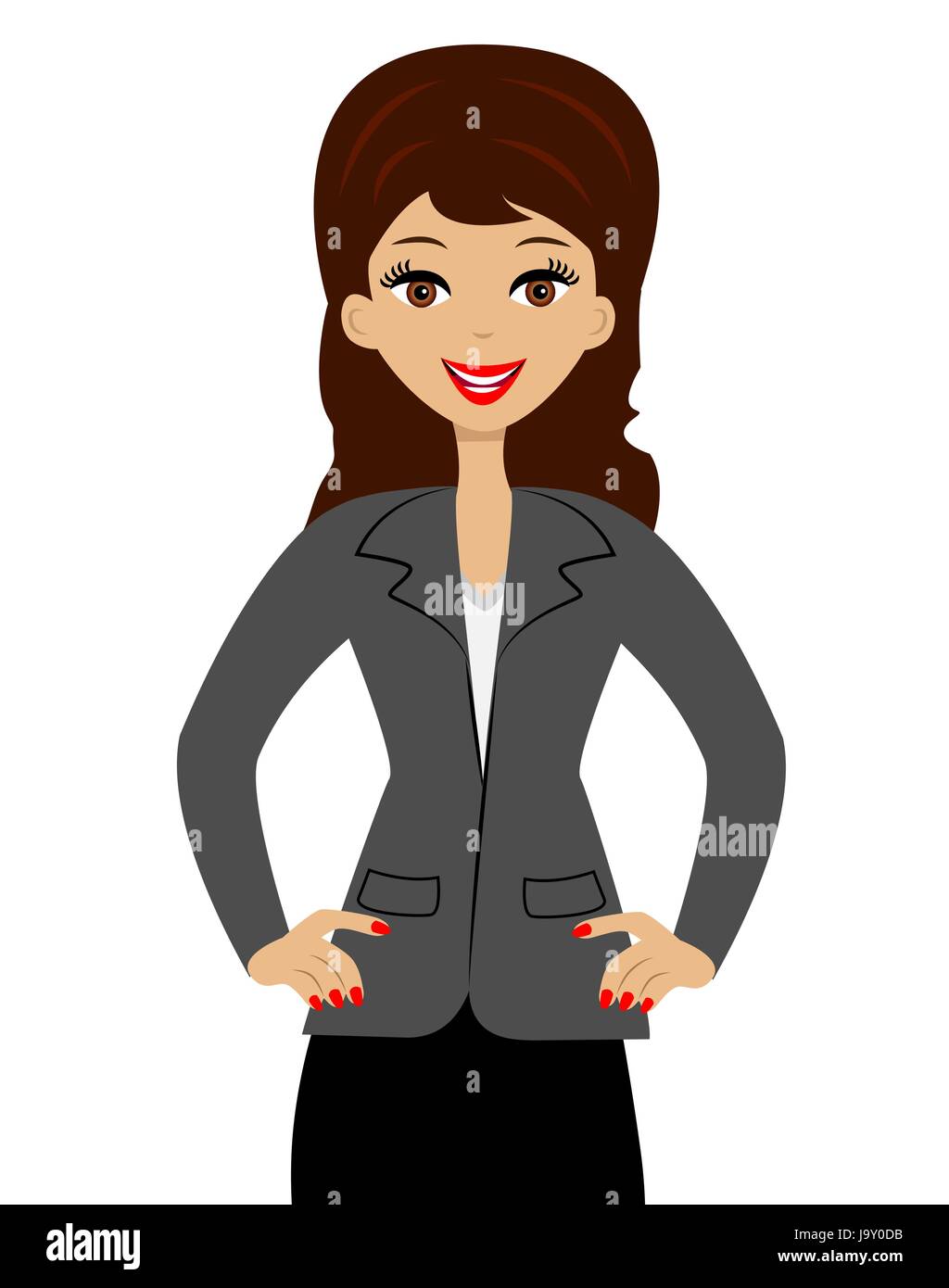 successful business woman on white background, vector illustration ...