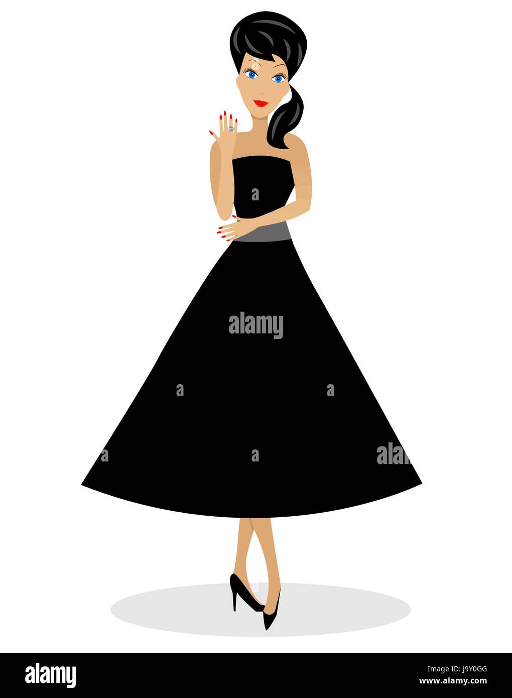 beautiful young woman full length, vector illustration Stock Vector ...