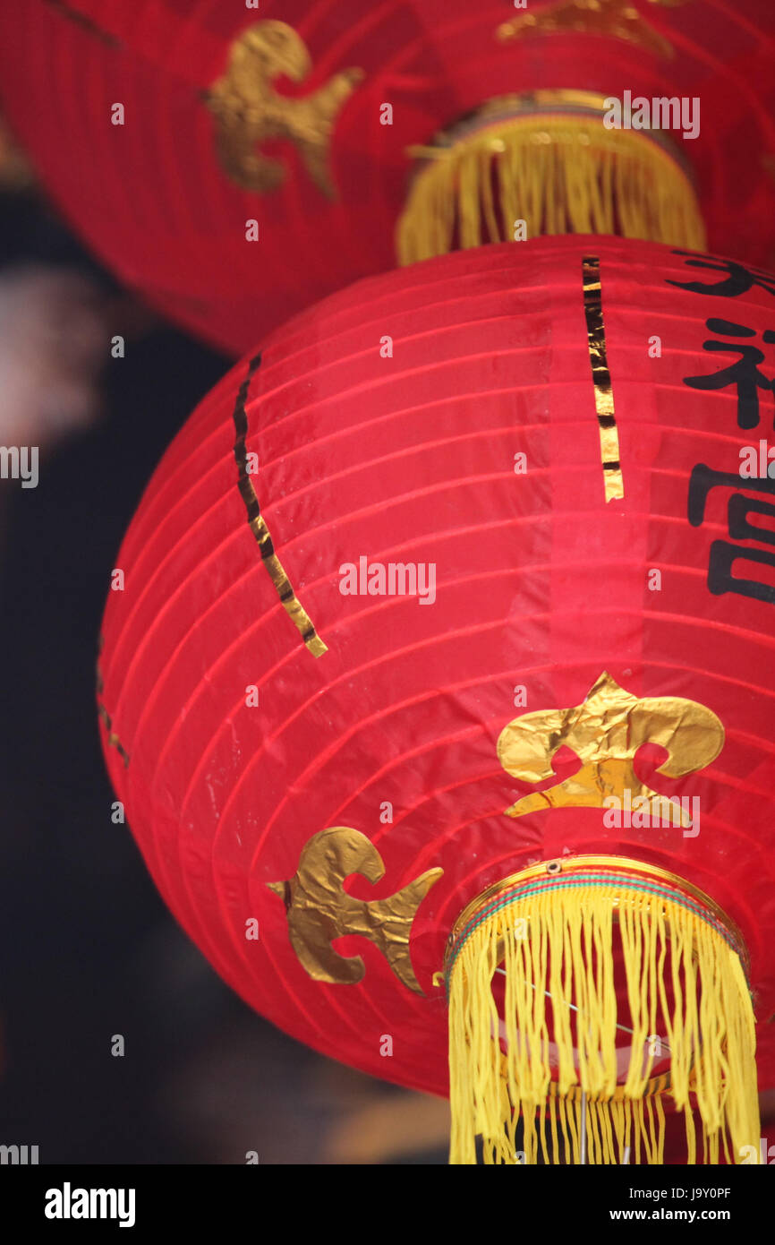 Bright red traditional Chinese lanterns, Singapore, South East Asia ...
