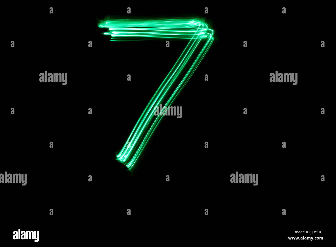 Green fairy lights - Number 7 - Light Painting Photography against a ...