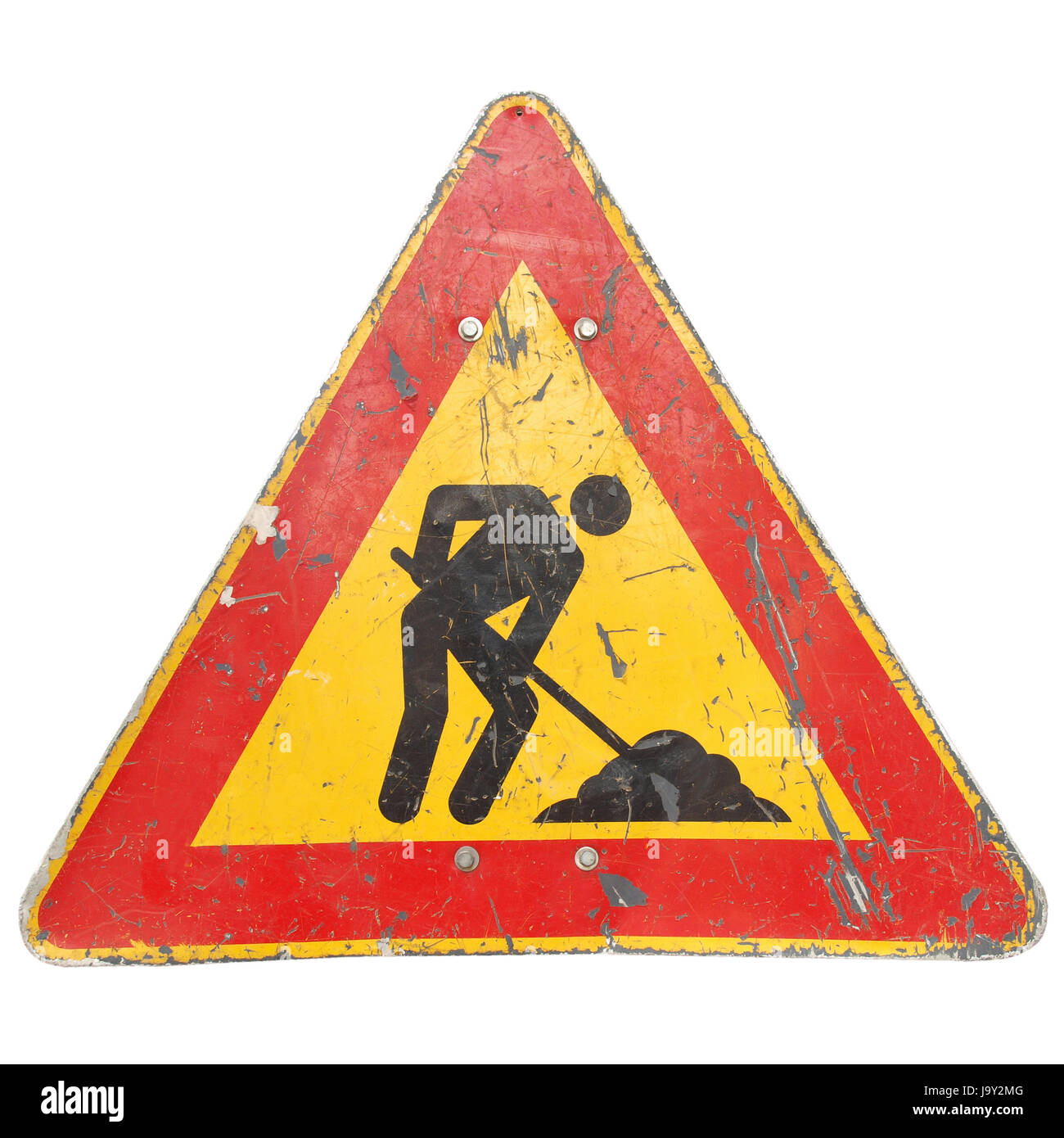 sign, signal, isolated, progress, road, street, white, construction ...