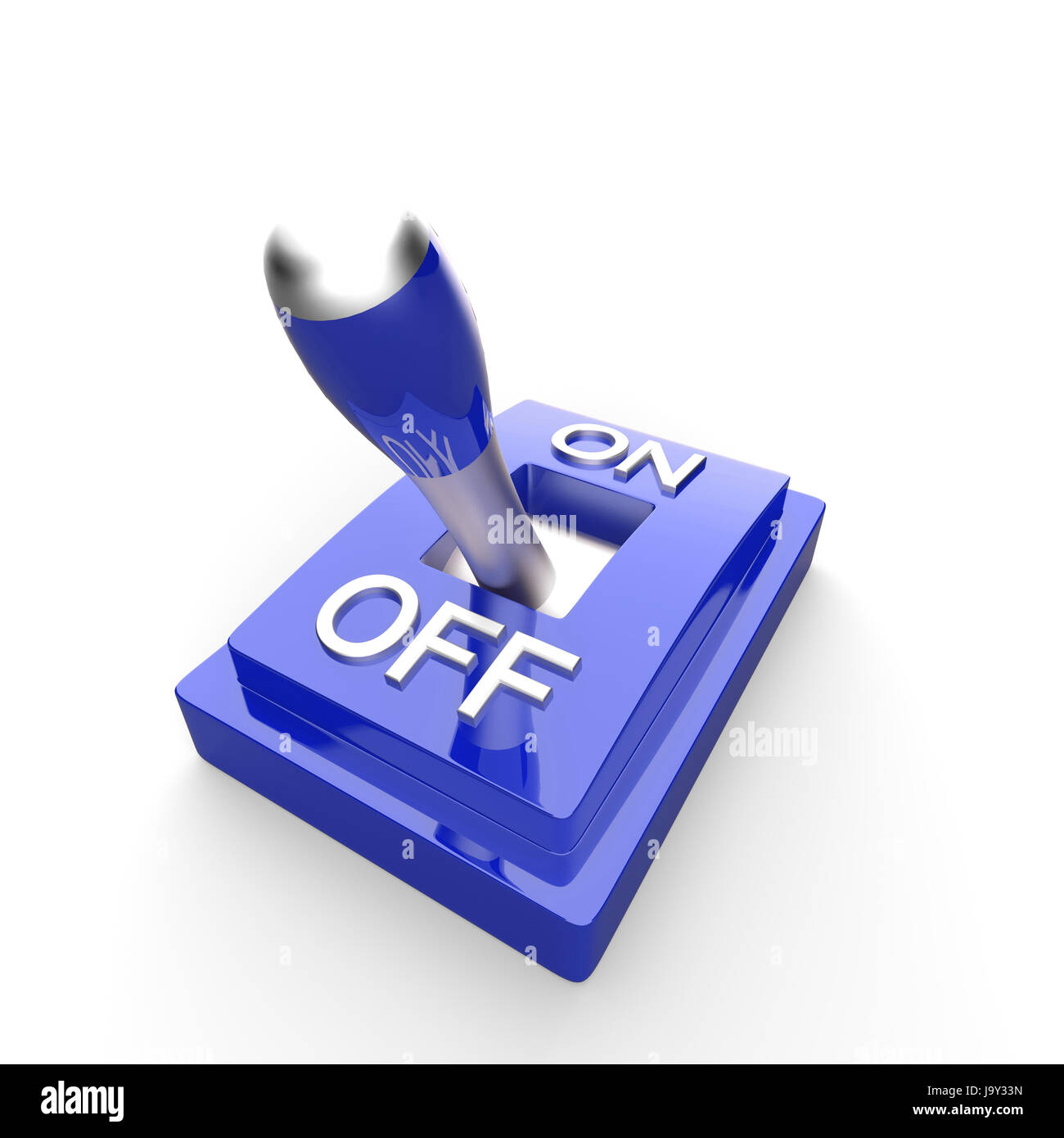 the blue 3d toggle switch - off Stock Photo - Alamy