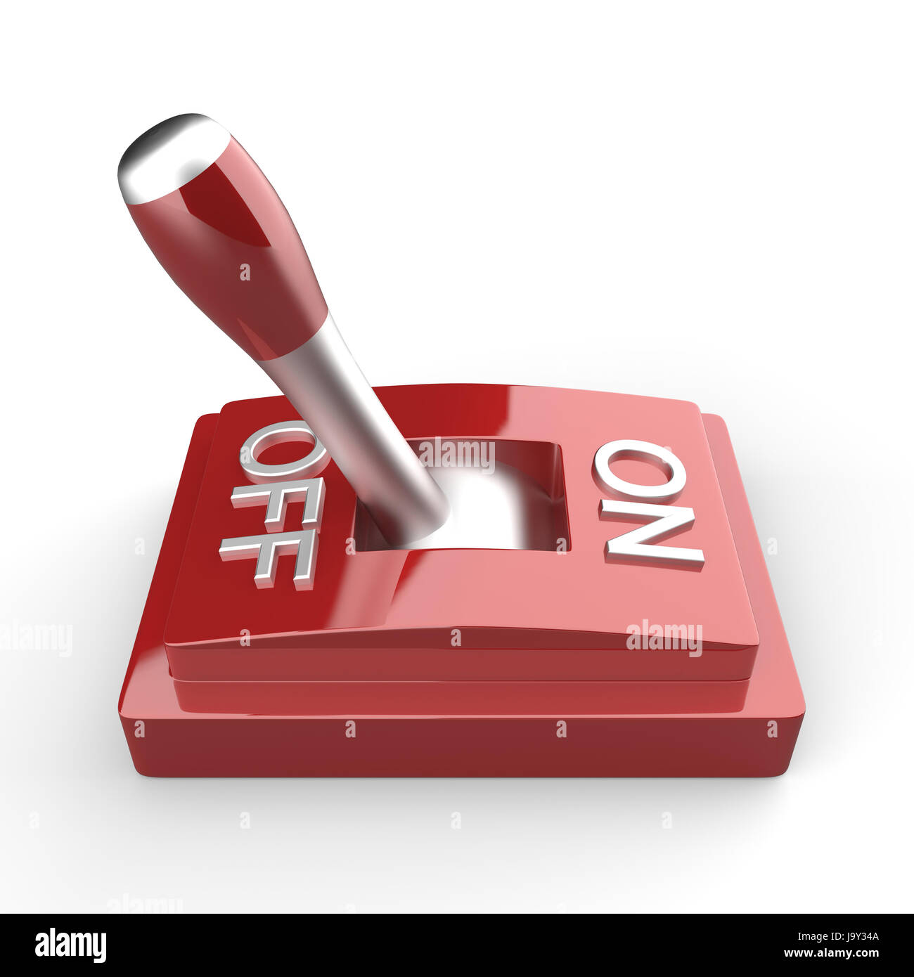 the red 3d toggle switch side view - off Stock Photo - Alamy