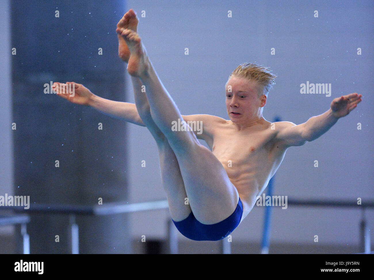 Lucas Thompson competing in the Mens 3m during the British Diving ...