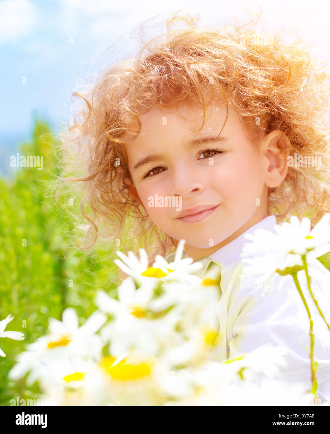 beautiful, beauteously, nice, closeup, portrait, curly, boy, lad, male ...