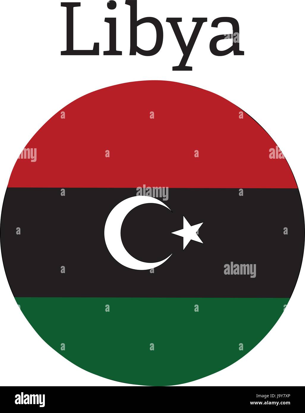 Flag libya round glossy icon hi-res stock photography and images - Alamy