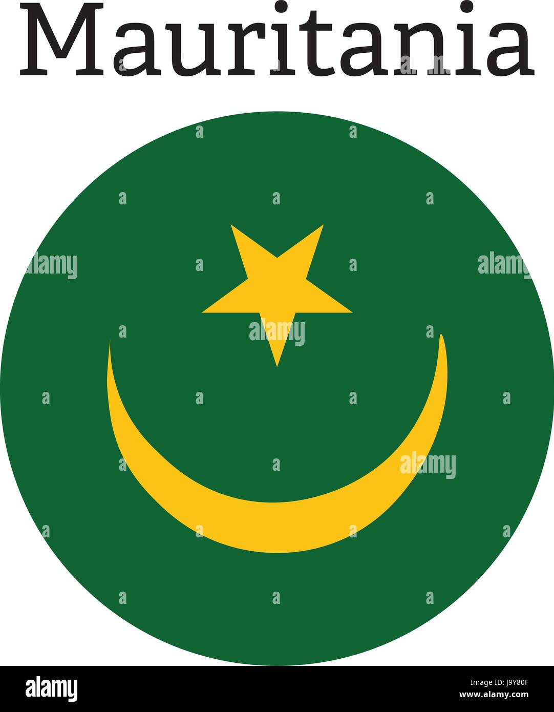Vector Silver Sticker with Map and Flag of the Mauritania. Vector ...