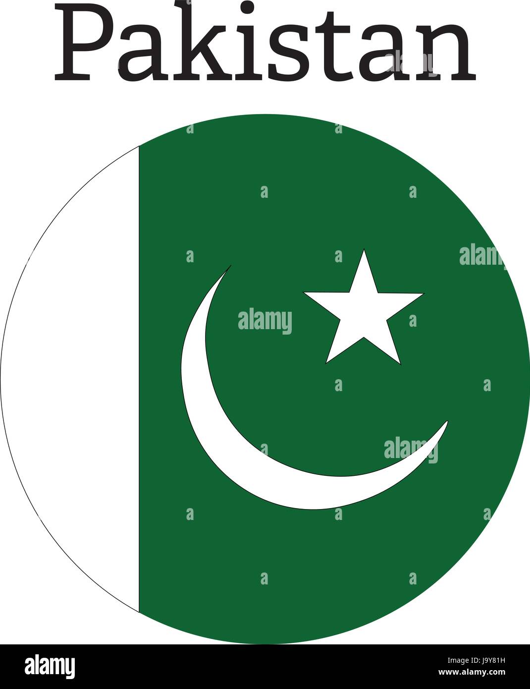 Flag round button illustration sign symbol - Pakistan flag icon Stock ...