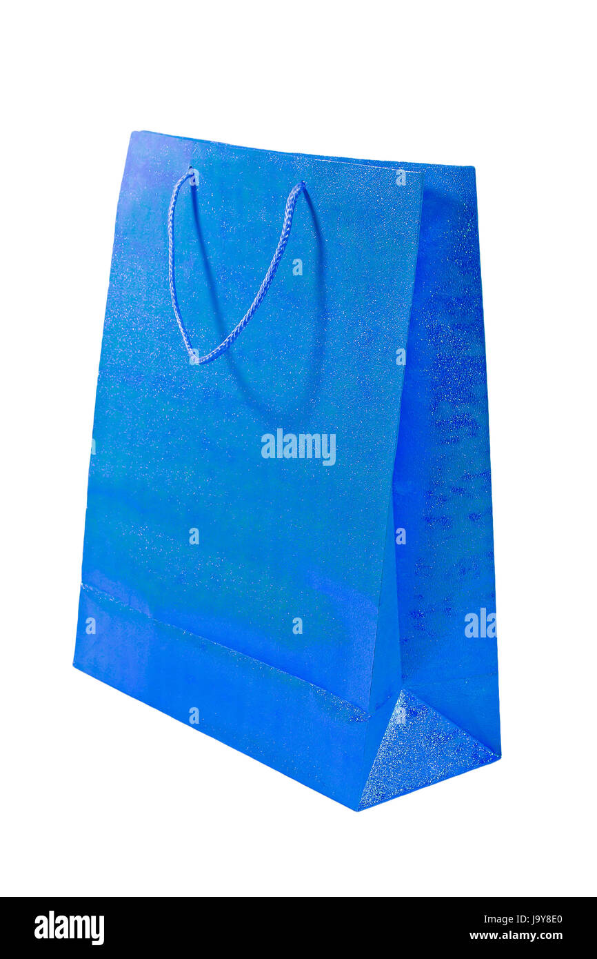 blue package for purchases on a white background, it is isolated Stock ...