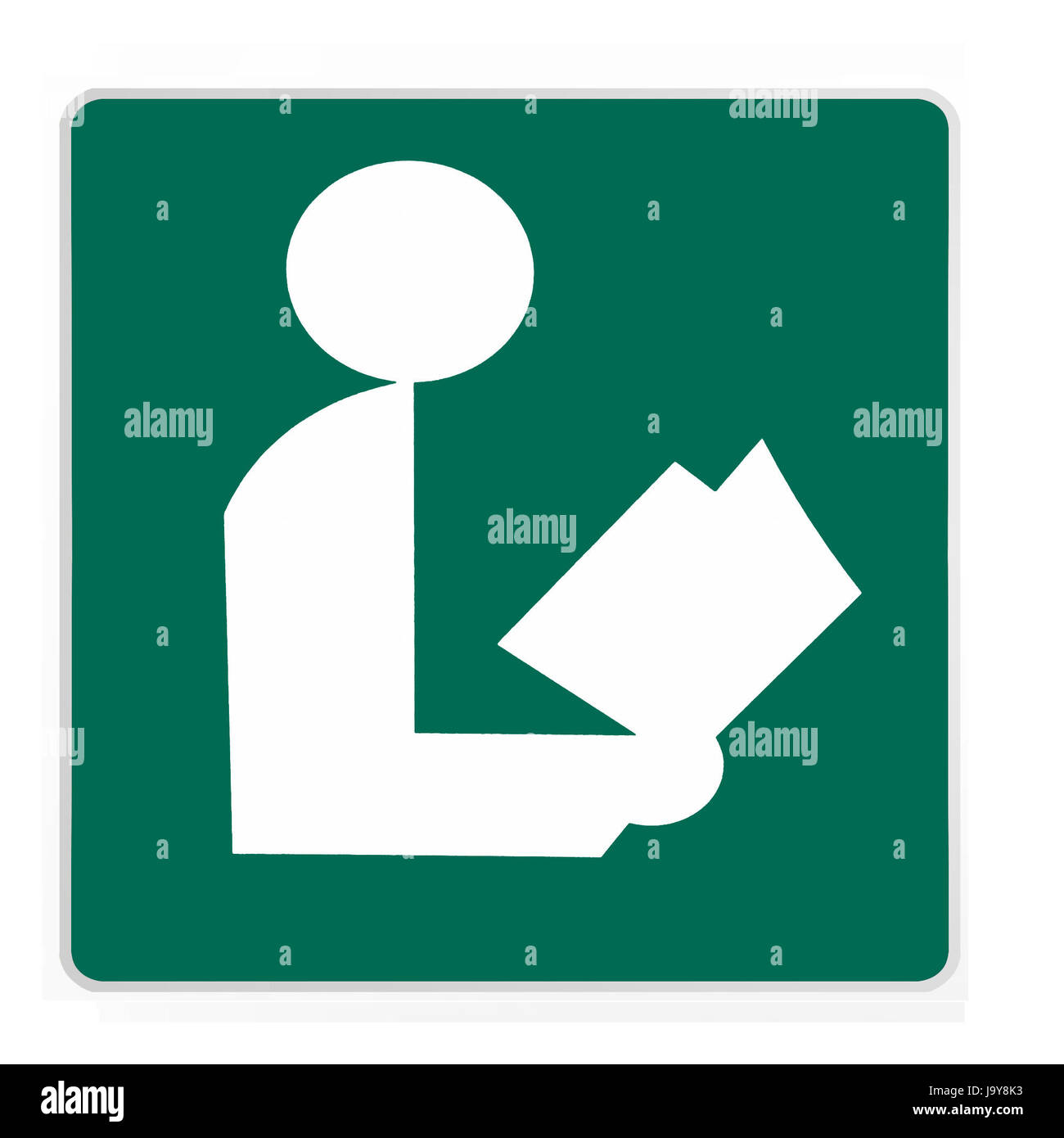 road sign - library green Stock Photo - Alamy
