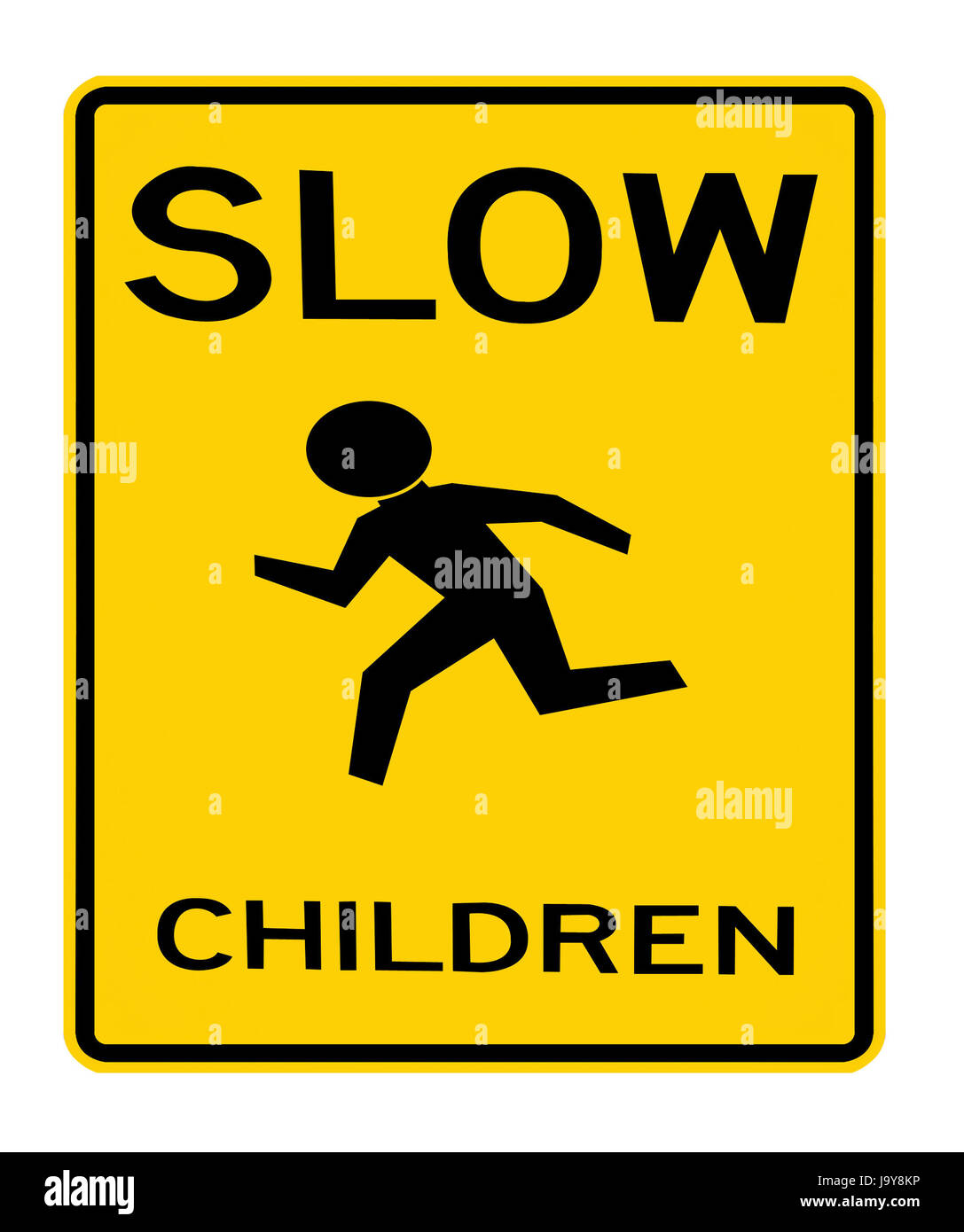road sign - slow children Stock Photo - Alamy
