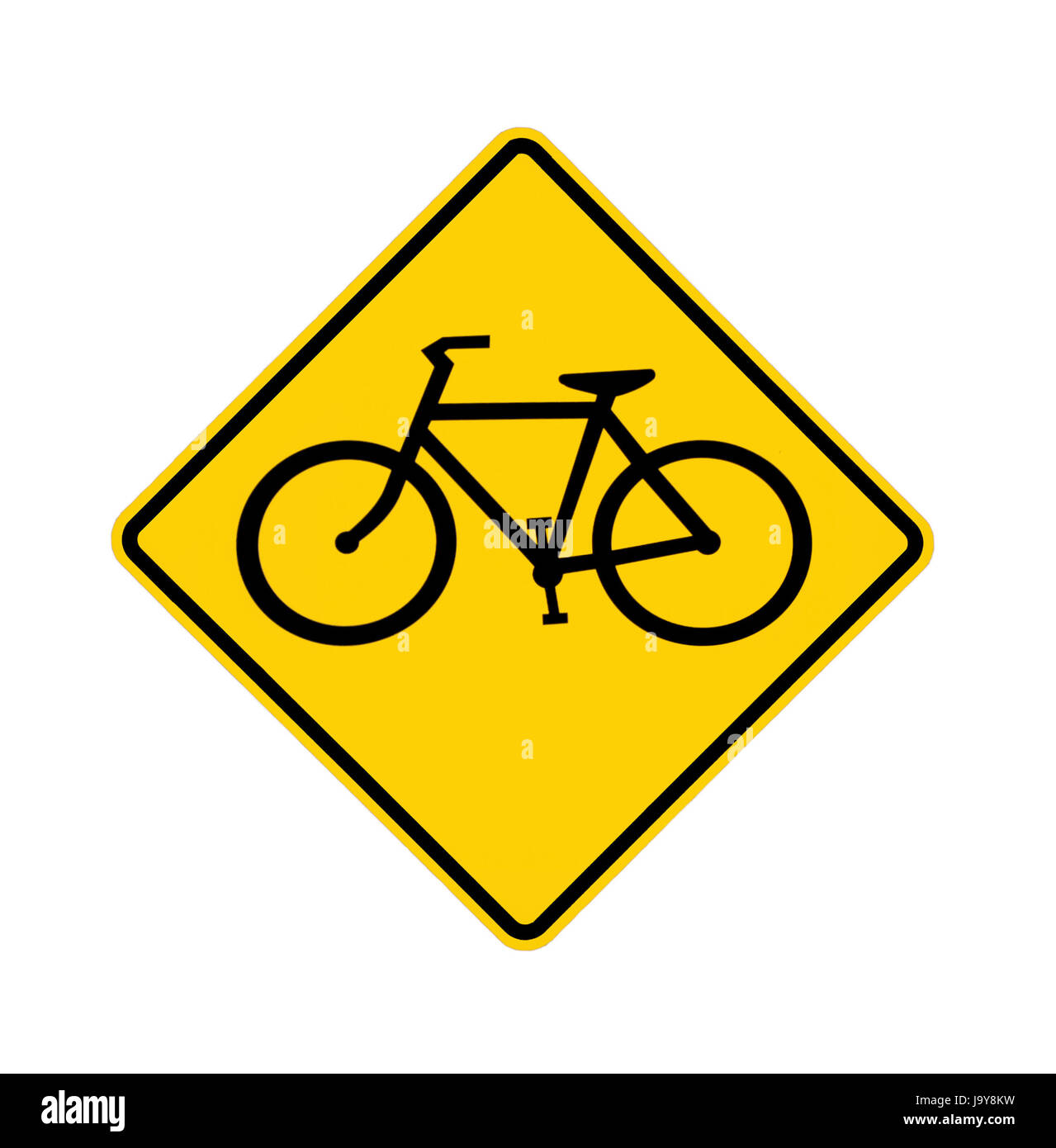 road sign - bike crossing, isolated Stock Photo - Alamy