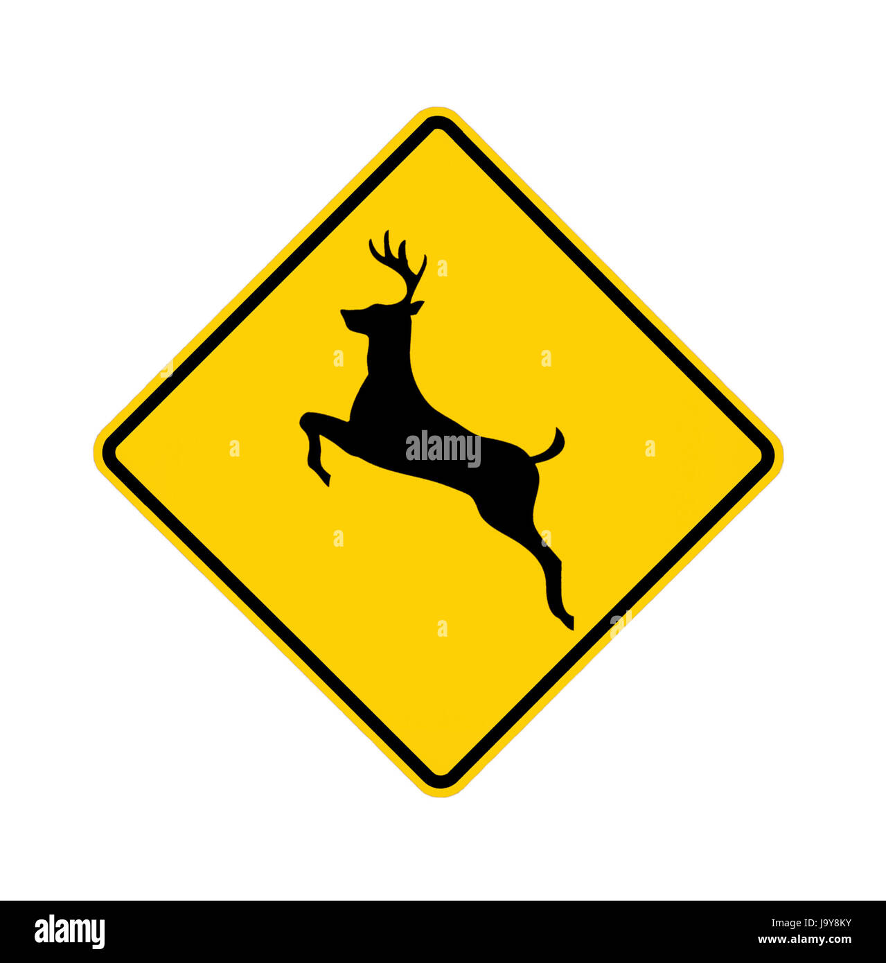 road sign - deer crossing Stock Photo - Alamy