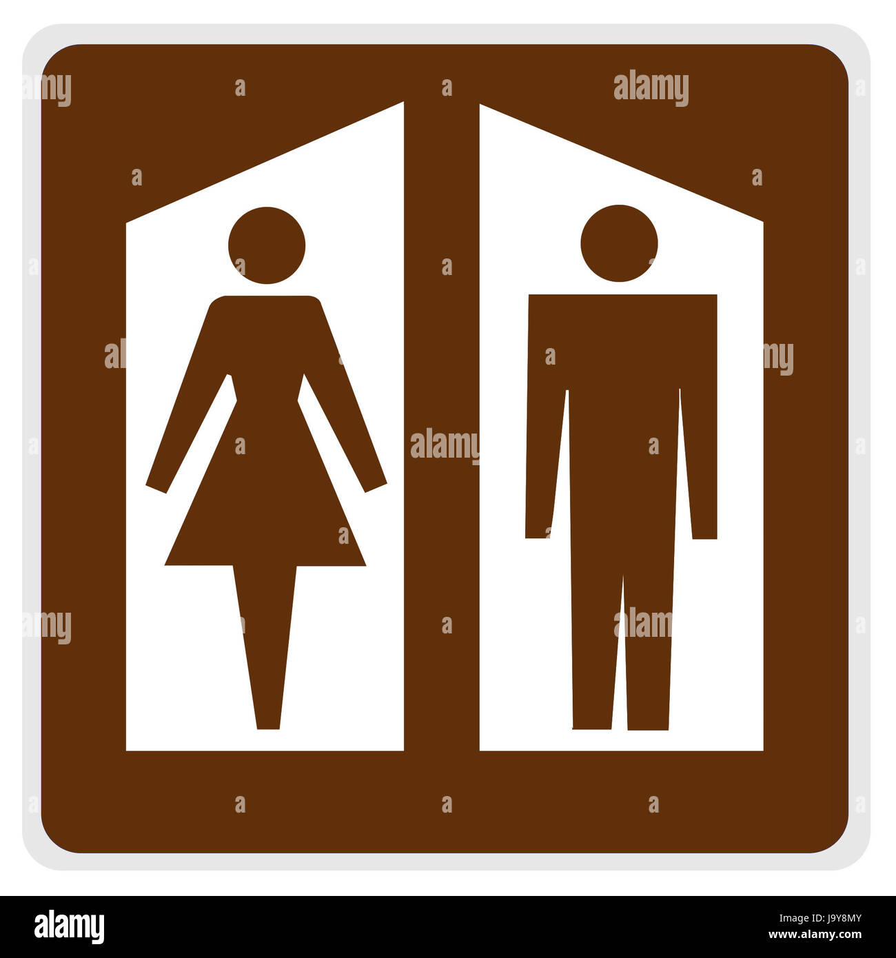 Restroom sign highway Cut Out Stock Images & Pictures - Alamy