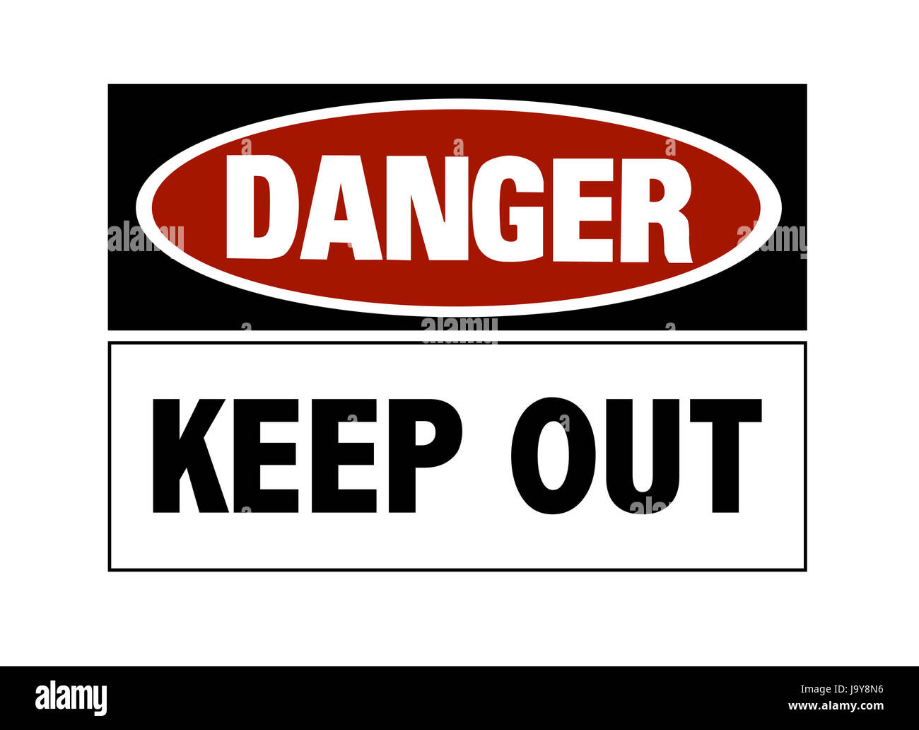 Warning keep out sign construction Cut Out Stock Images & Pictures - Alamy
