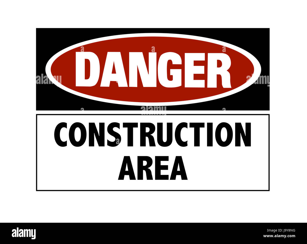 Danger sign - hard hats must be worn Stock Photo - Alamy