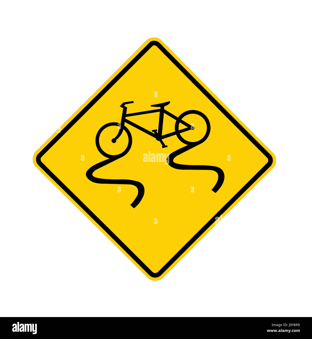 Beware bike sign Cut Out Stock Images & Pictures - Alamy