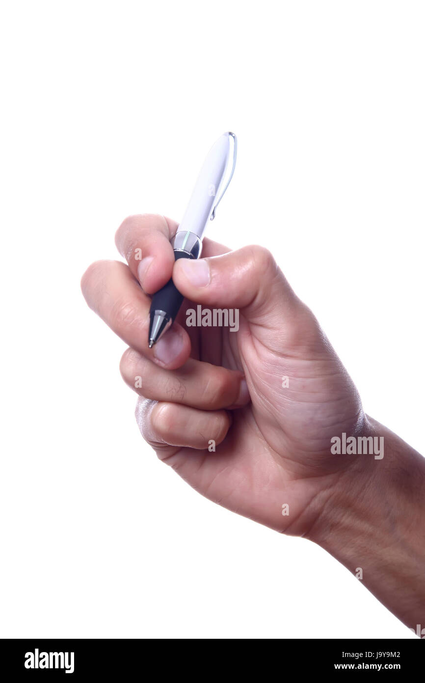 Hand and pen Stock Photo - Alamy
