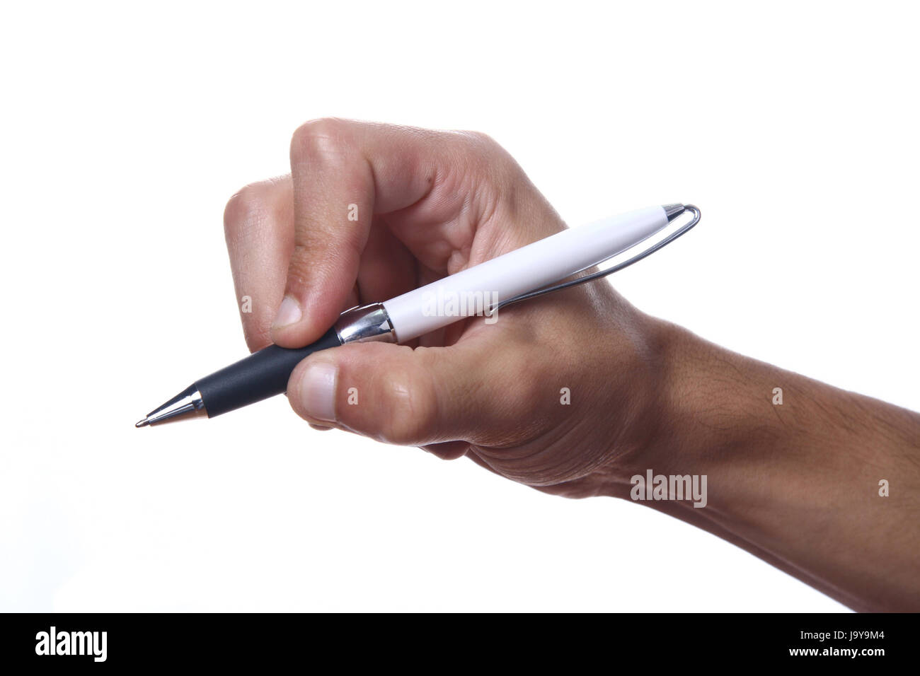 Hand and pen Stock Photo - Alamy