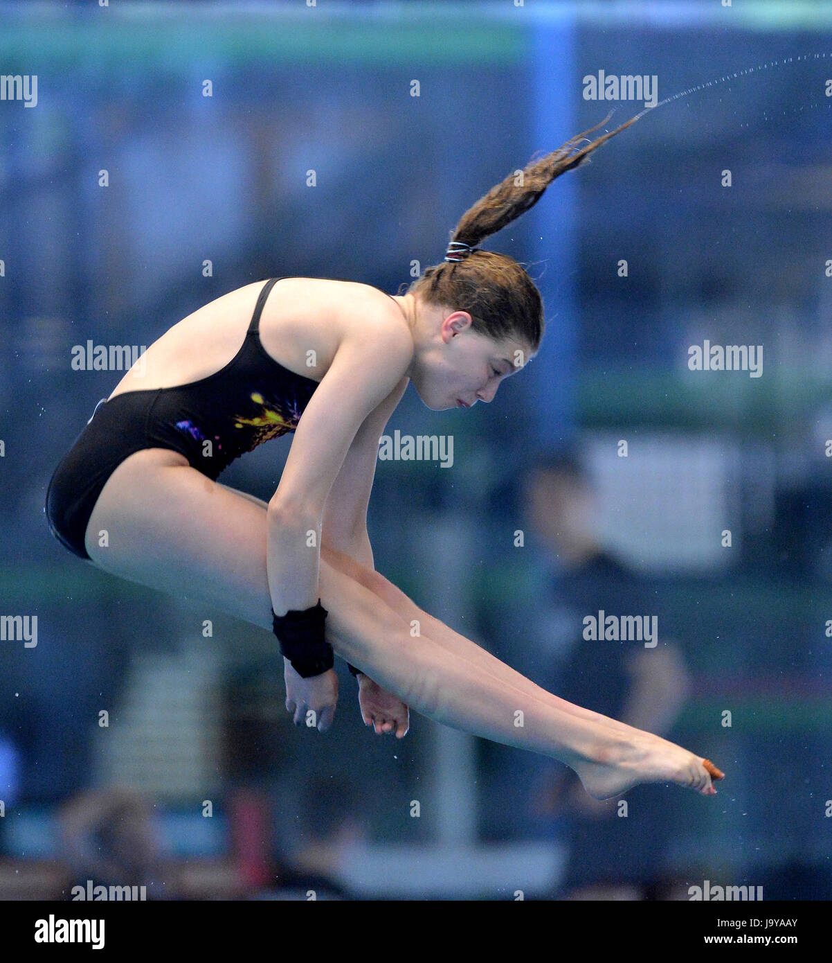 Tanya Watson competing in the 10m platform during the British Diving ...