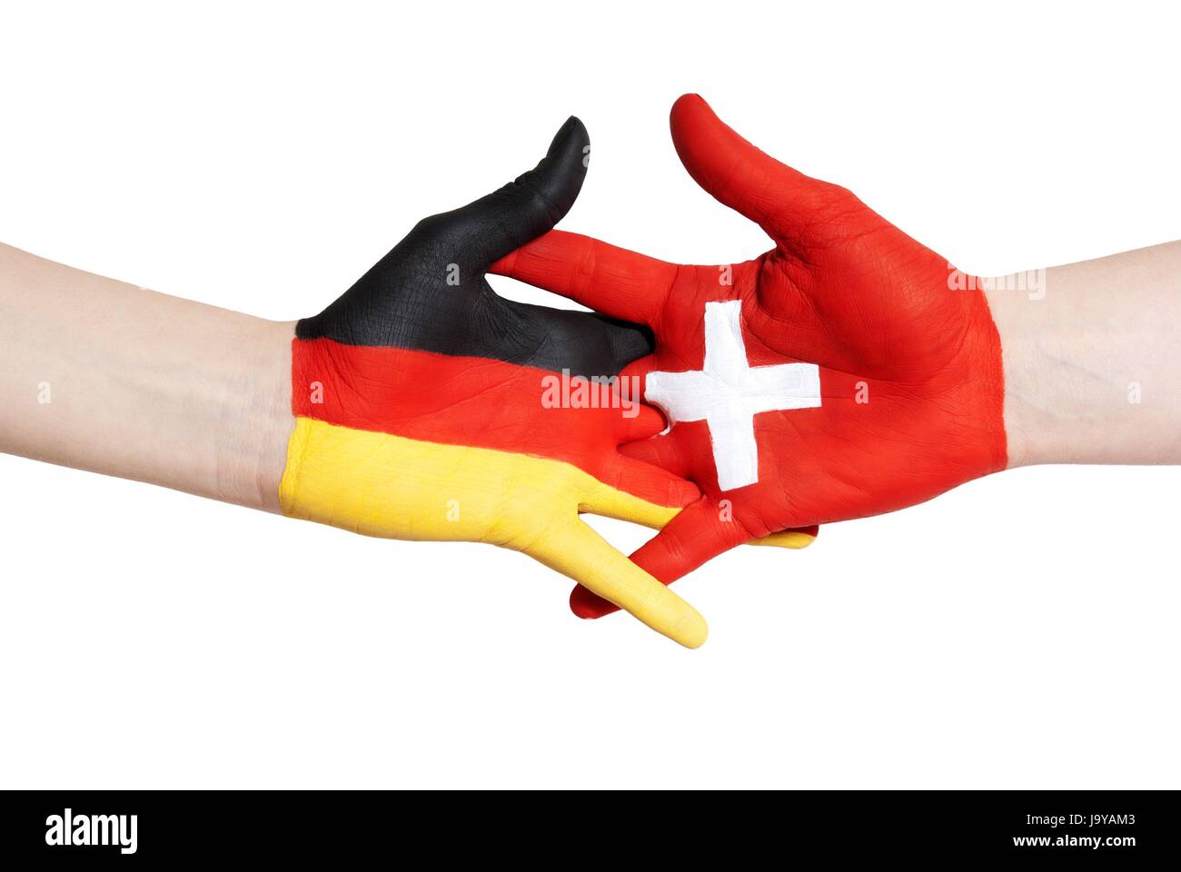 german and swiss partnership, handshake, isolated Stock Photo - Alamy