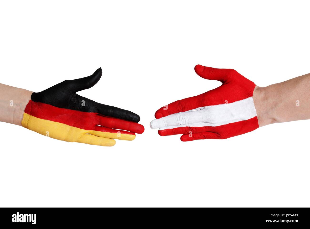 a handshake between germany and austria Stock Photo - Alamy
