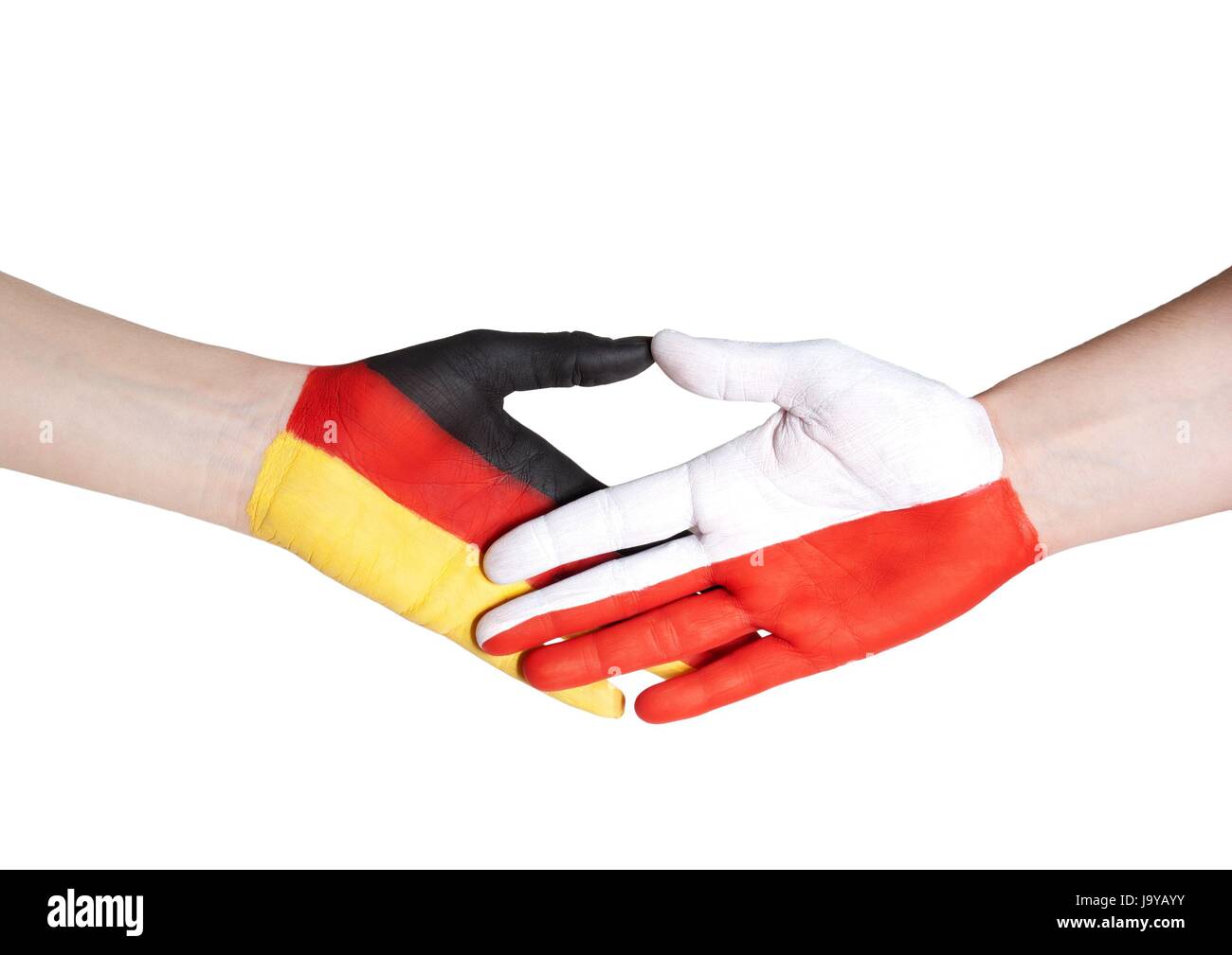 a handshake between germany and poland Stock Photo - Alamy