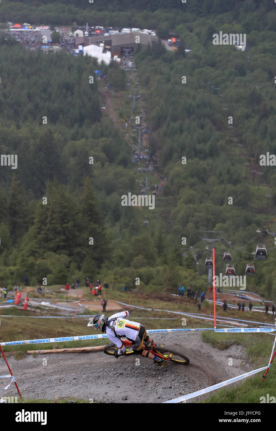 Mika Leon Hopp during day one of the 2017 UCI Mountain Bike World Cup ...
