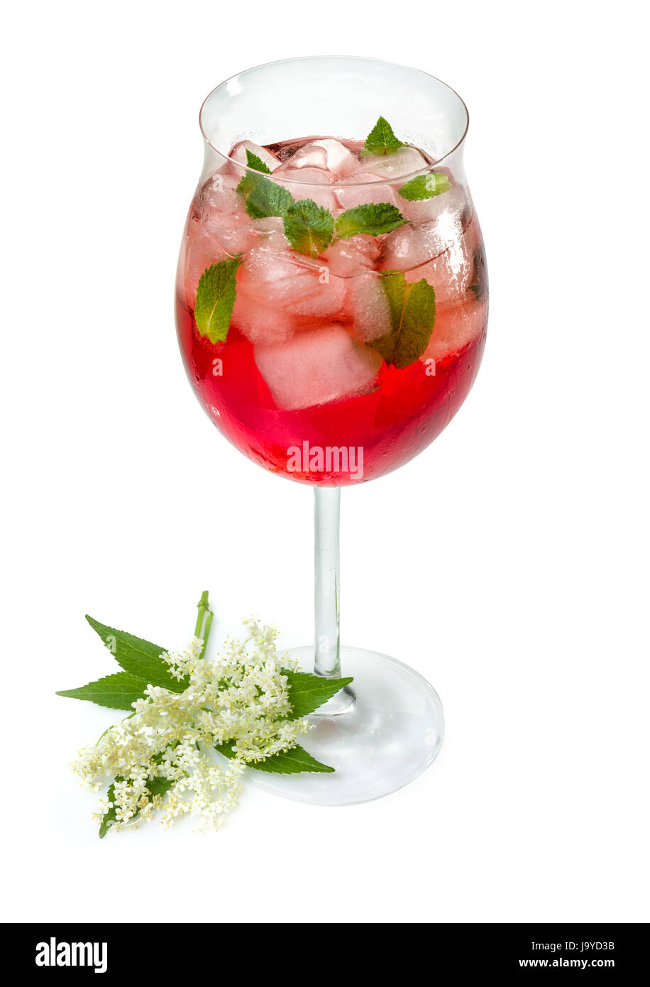 aperitif with campari,mint and elderflower syrup Stock Photo - Alamy