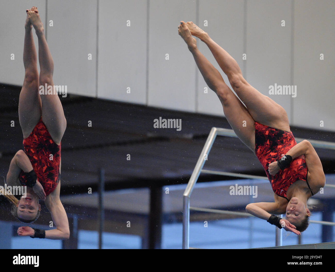 Tonia Couch and Lois Toulson competing in the women 10m Syncro during ...