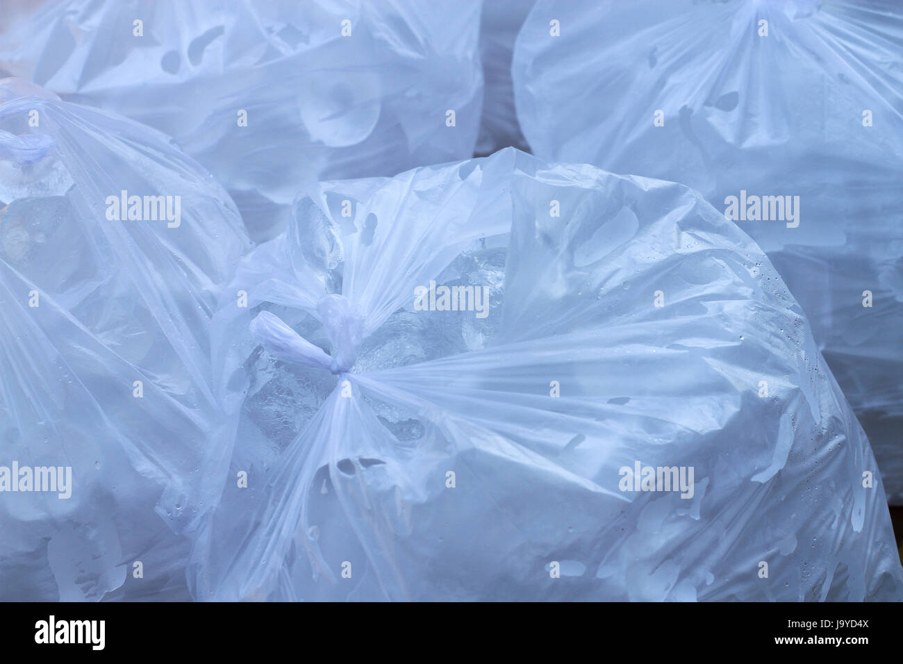 Ice inside plastic bag Stock Photo - Alamy