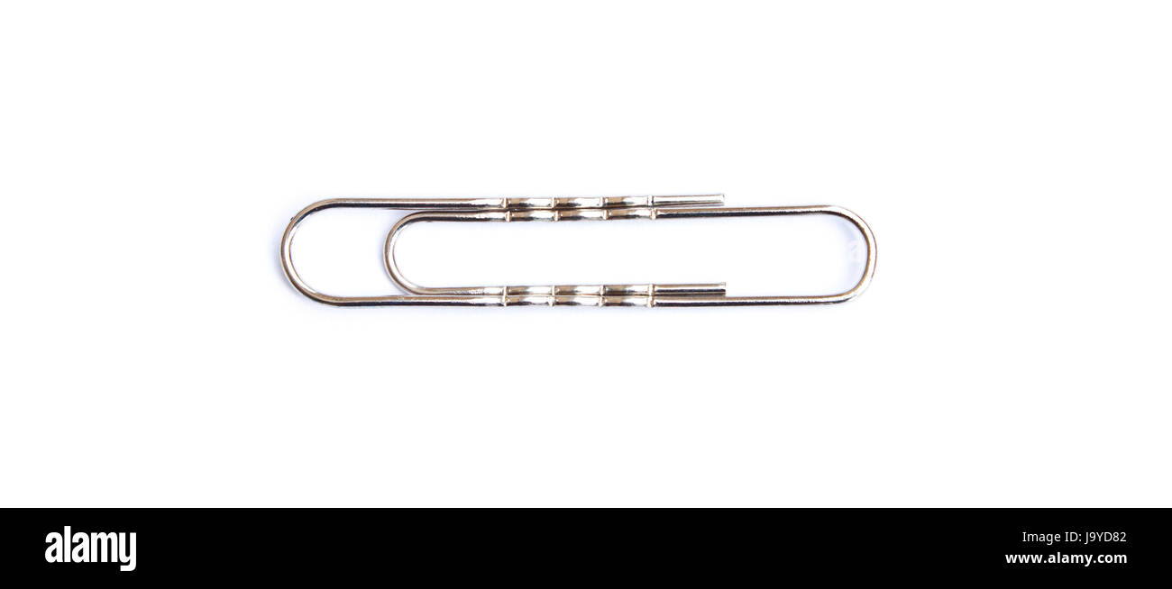 Single metal clip isolated on white background Stock Photo - Alamy