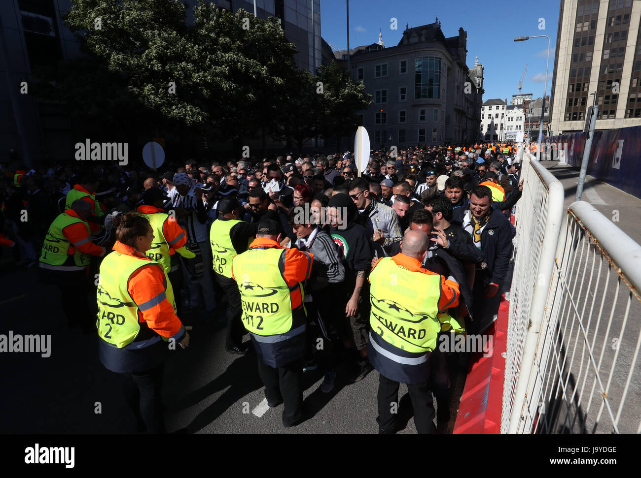 Fans at the security gates before the UEFA Champions League Final at ...