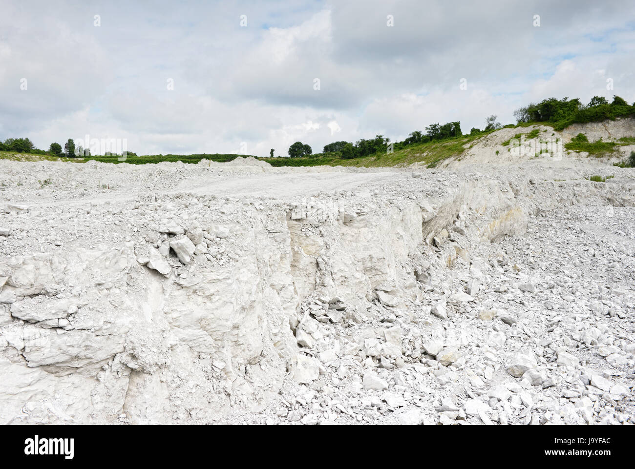 view into a chalk mine. quarry Stock Photo - Alamy