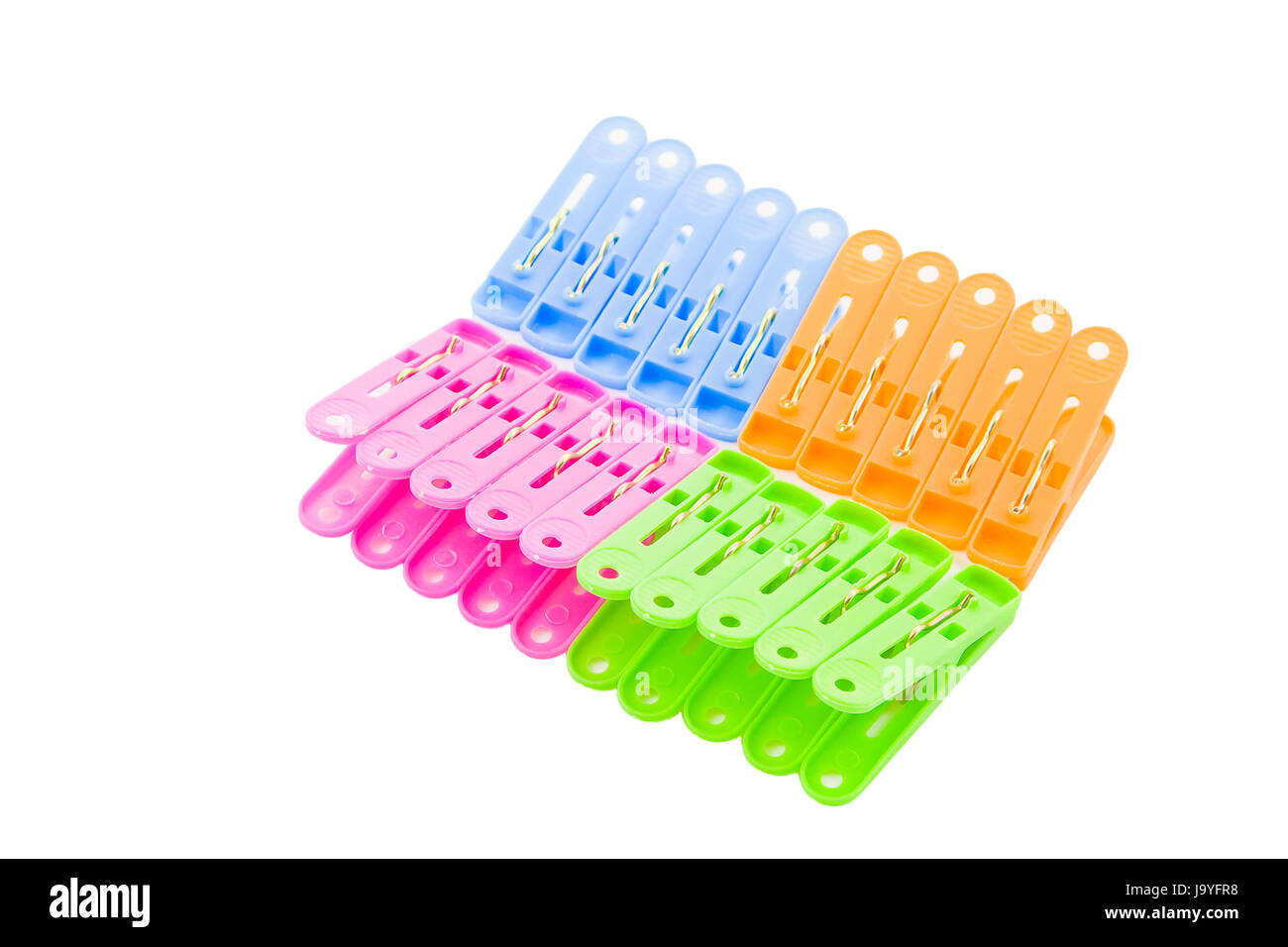 clamps for a clothing on a white background, isolated Stock Photo - Alamy