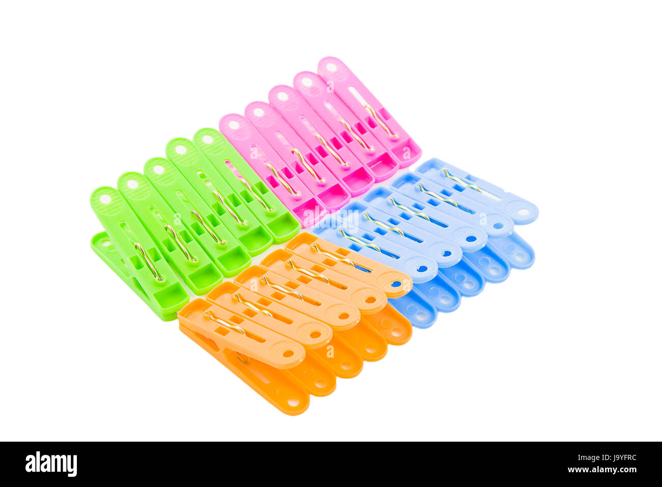 clamps for a clothing on a white background, isolated Stock Photo - Alamy