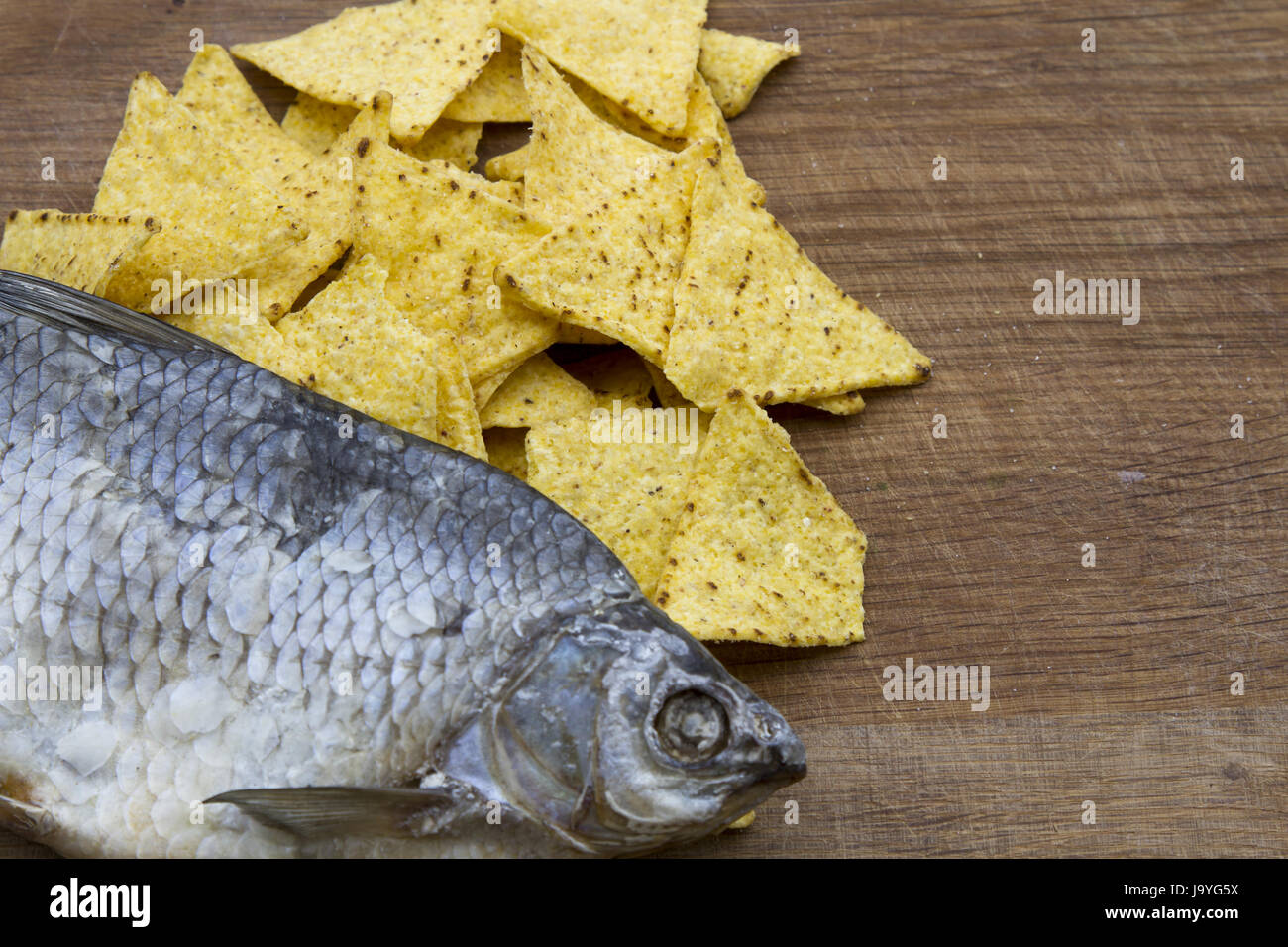 The best snack for beer. Fish and chips Stock Photo - Alamy