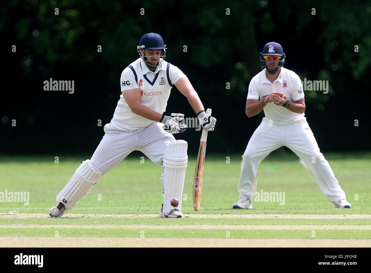 H Chowdhury in batting action for Wanstead during Hornchurch CC vs ...