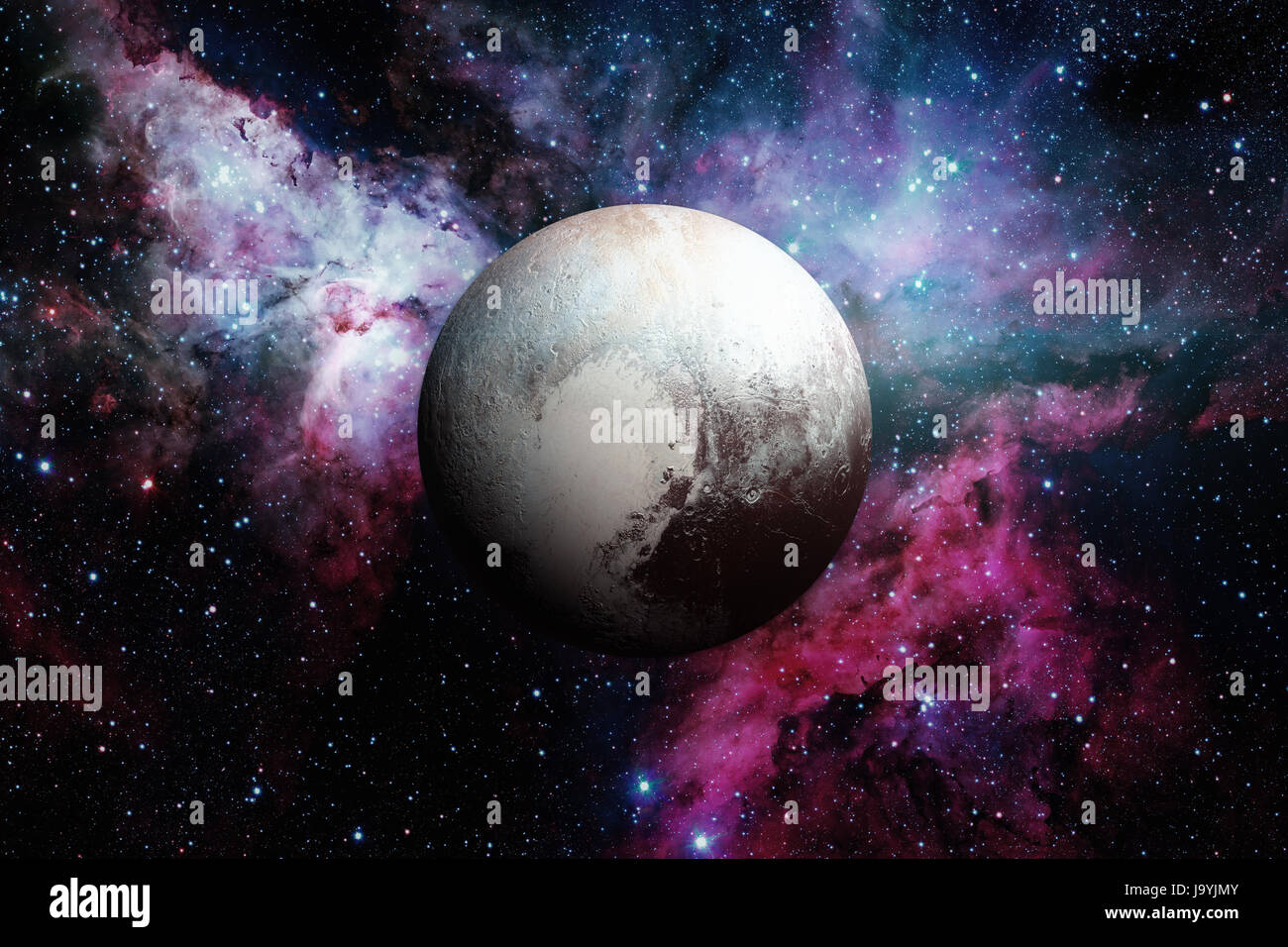 Solar System - Pluto. It is a dwarf planet in the Kuiper belt, a ring ...