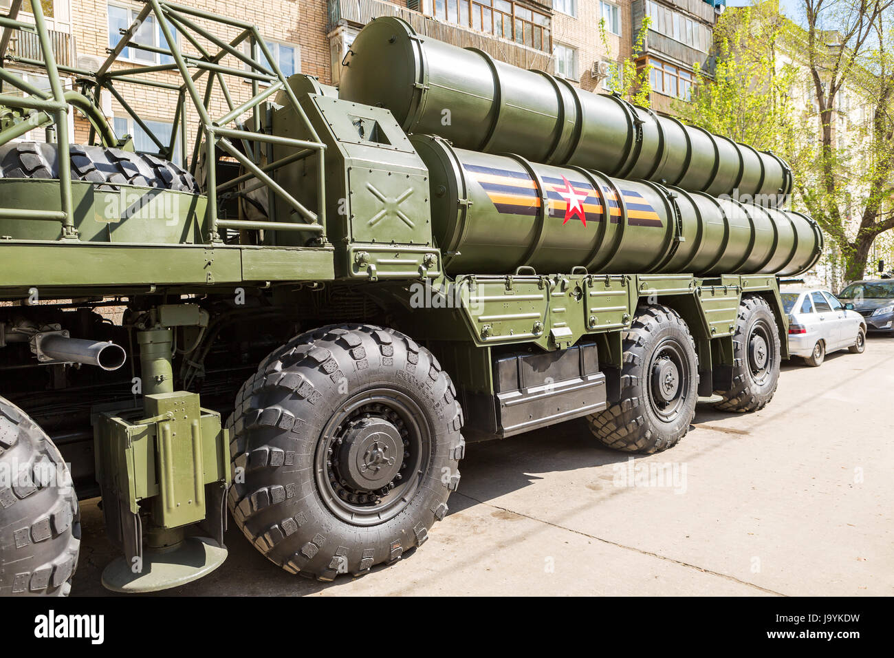 Samara, Russia - May 7, 2017: Russian anti-aircraft missile system (SAM ...