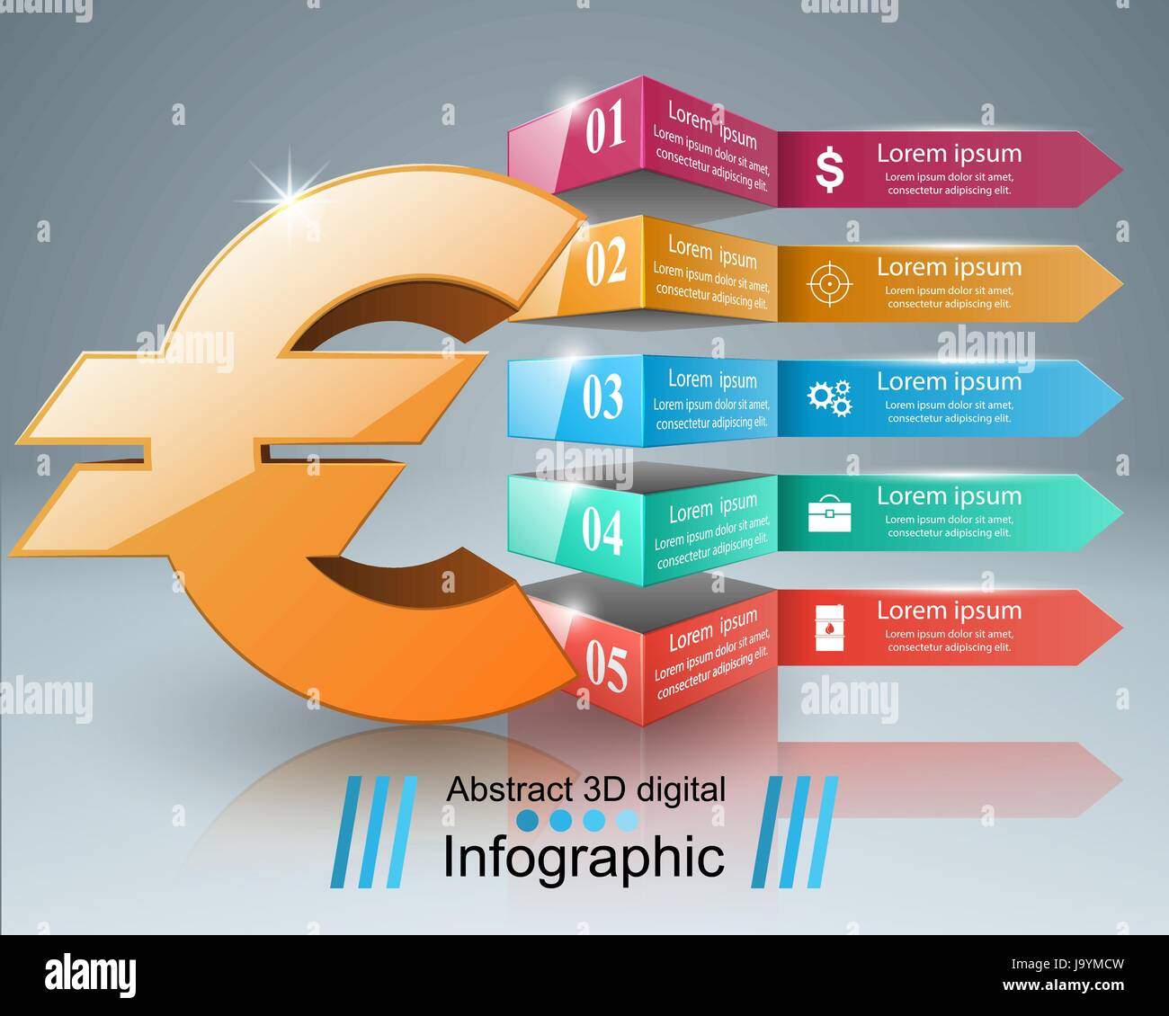 3D infographic.Euro, Money icon Stock Vector Image & Art - Alamy