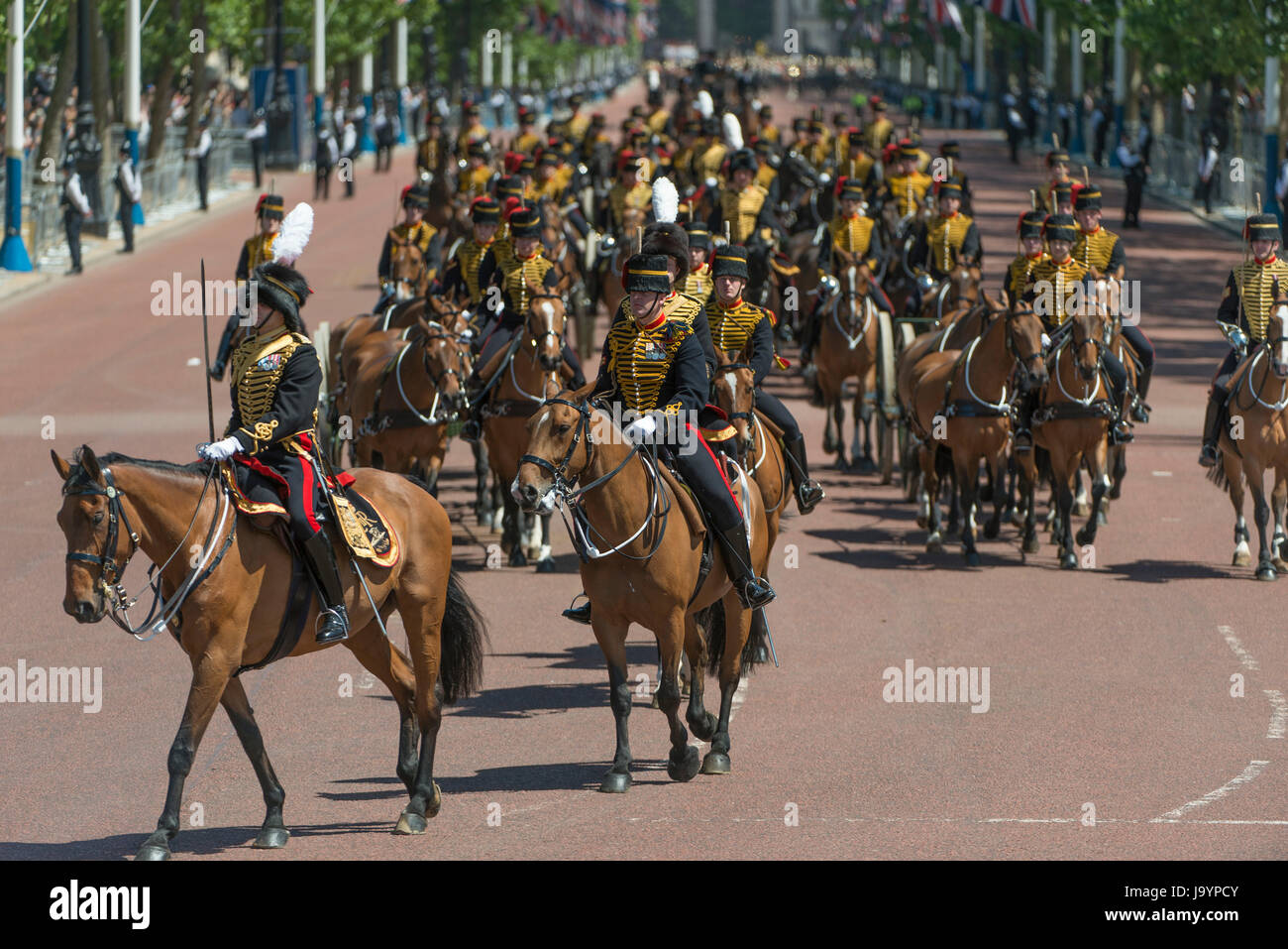 3rd June 2017. The King’s Troop Royal Horse Artillery ride along The ...