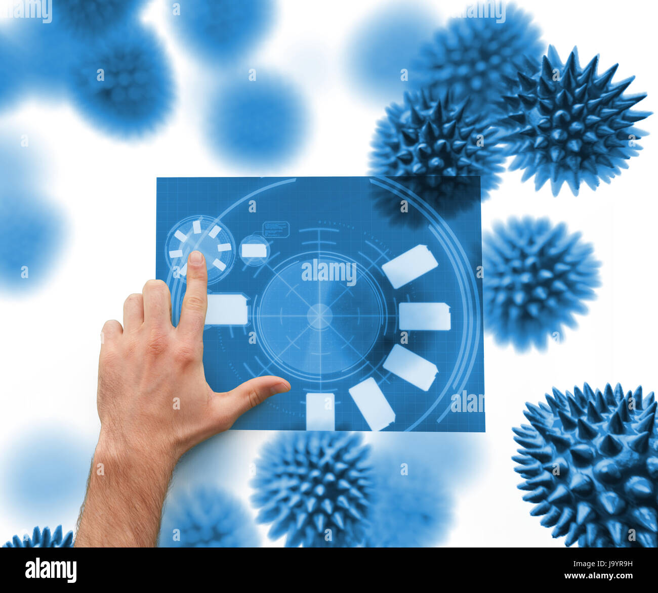 Finger scrolling on a digital tablet in front of camera Stock Photo - Alamy
