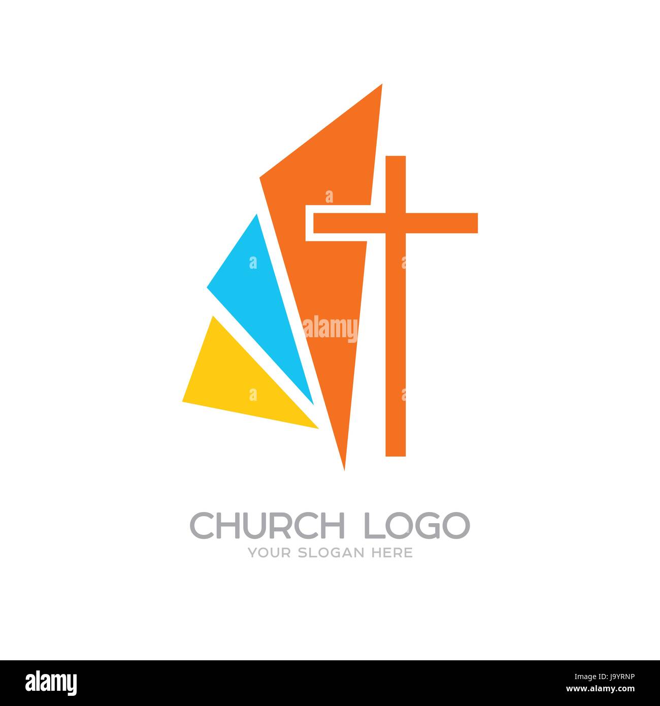 Church logo. Cristian symbols. The cross of Jesus and the colored ...
