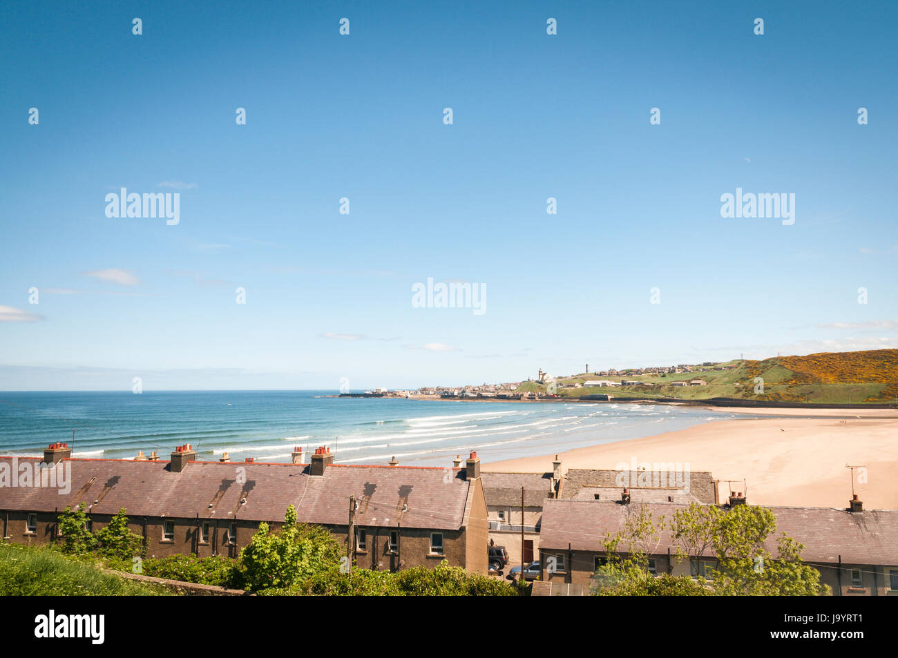 The view from Banff Castle grounds looking across Banff Bay towards ...